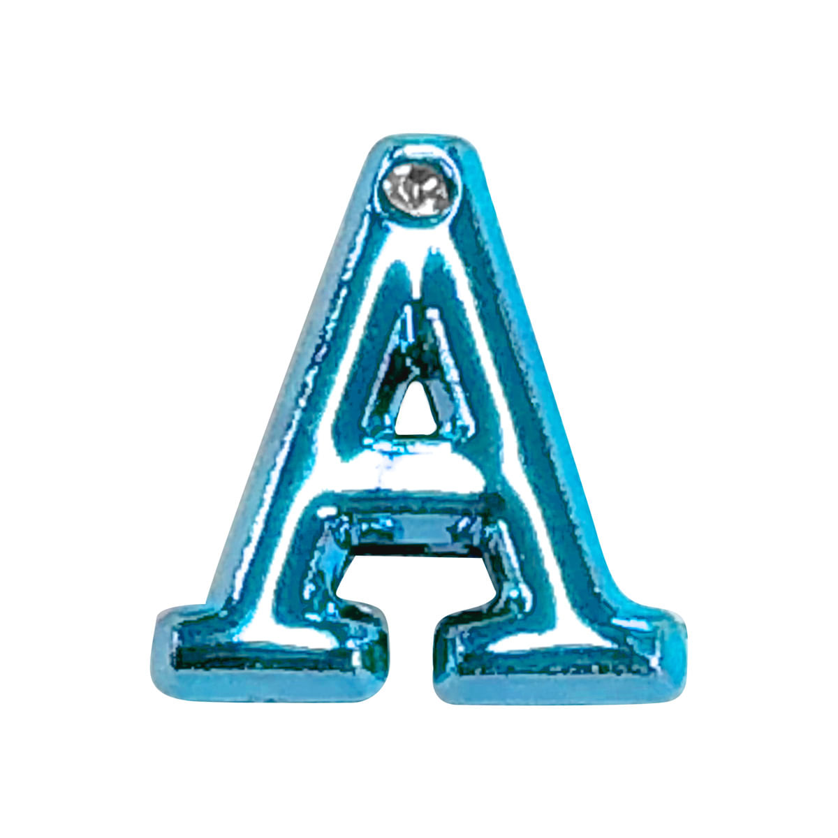 Letras em Metal Azul com Strass para Personalização do Plug ABC Hard