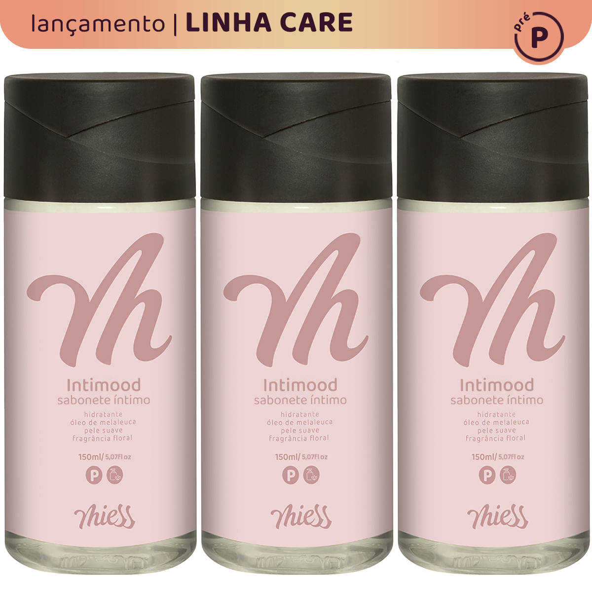 Kit 3 Intimood Sabonete Íntimo Hidratante Linha Pré-Care Miess