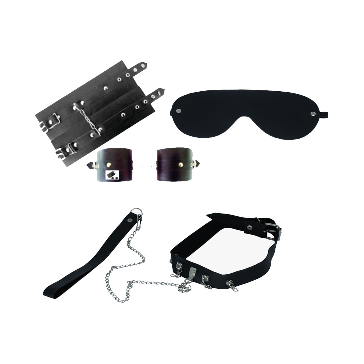 Kit Dominação com Algema, Coleira e Venda Garji - Miess